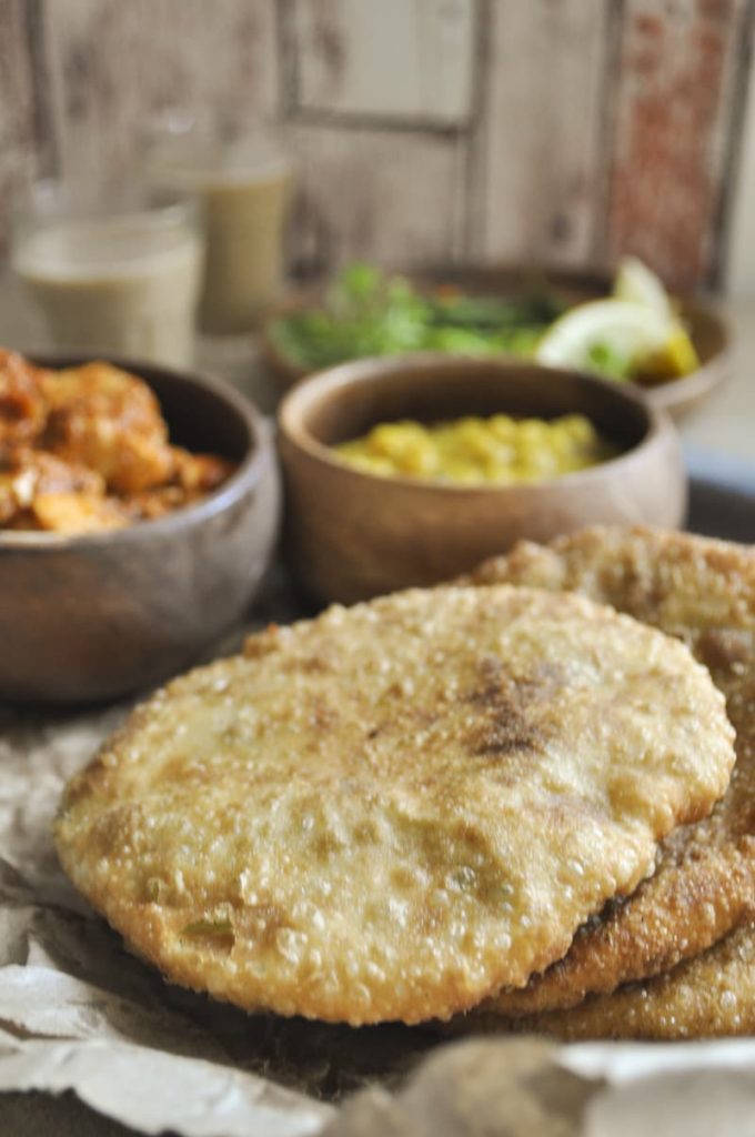 Koraishutir Kochuri Recipe - Peas Stuffed Deep Fried Bread